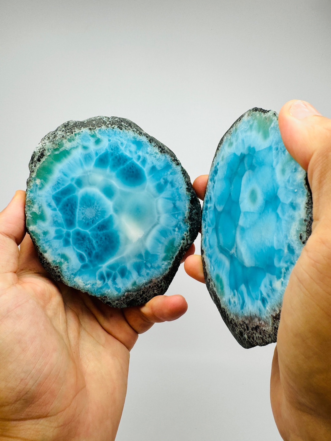 Big Rare Super Blue Larimar Geode,larimar Sphere,aaa Larimar,meditation ...