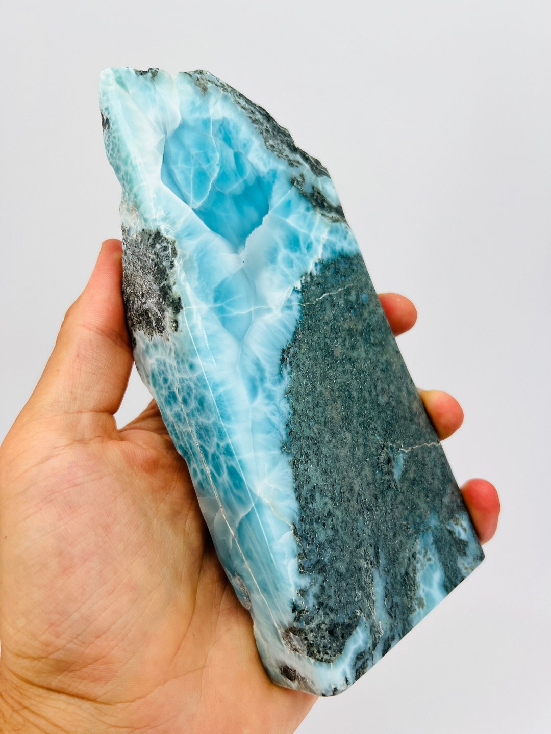 Statement Larimar Slab "the Boss Ii",aaa Larimar,super Blue Larimar,raw ...
