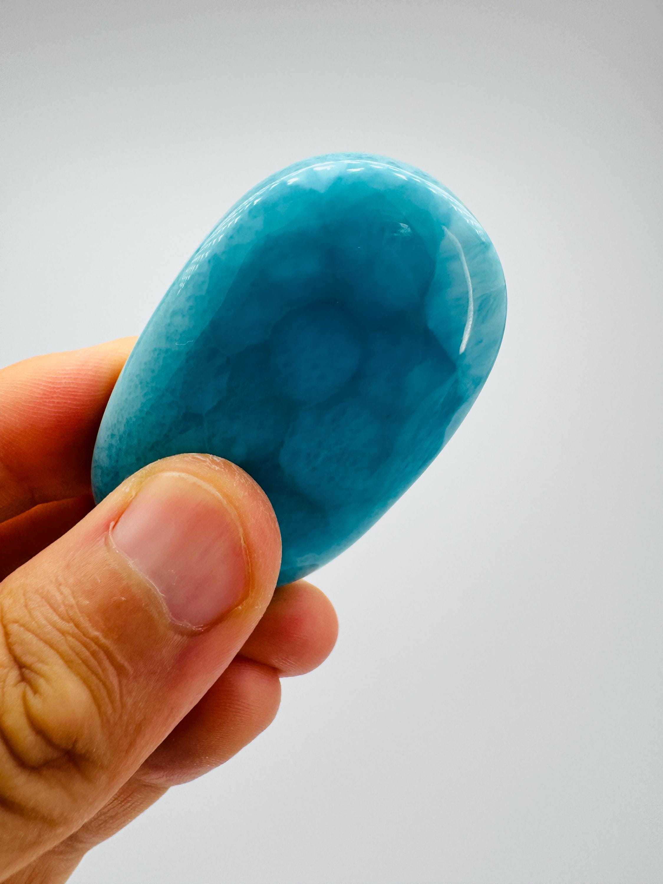 Super Blue Larimar Cabochon,aaa Larimar,palm Stone,larimar Jewelry ...