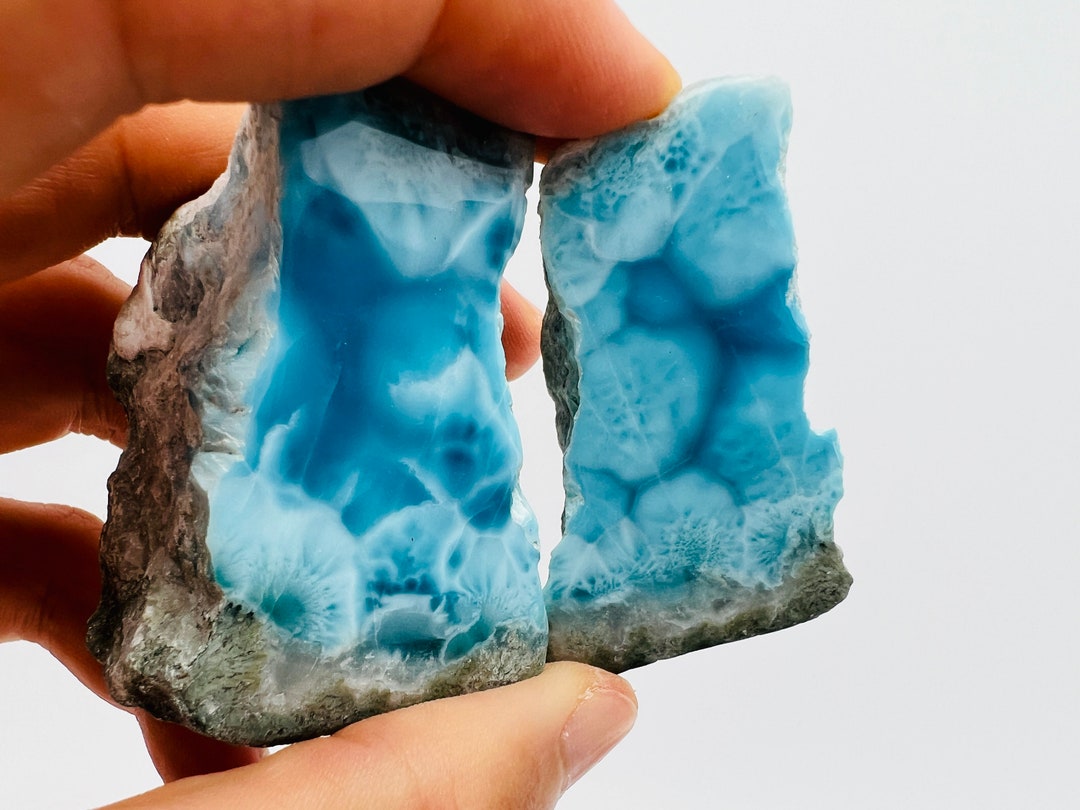 Raw Super Blue Larimar Pair,aaa Larimar,meditation Stone,larimar Stone ...