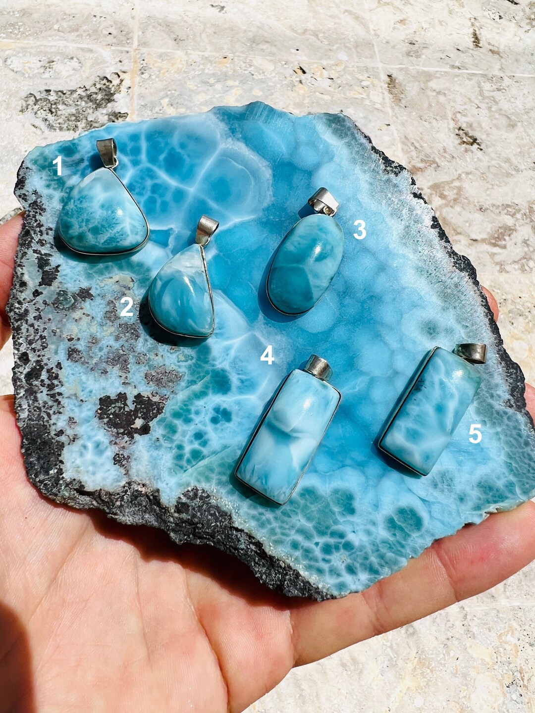 Larimar Pendant,aaa Larimar,palmstone,larimar Jewelry,larimar Stone ...