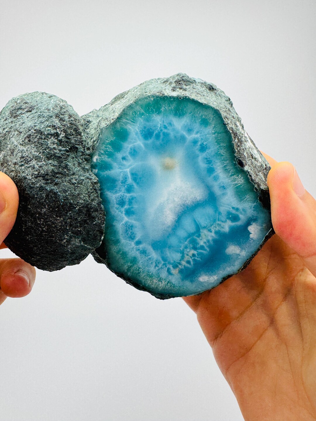 Spectacular Rare Super Blue Larimar Geode,fractal Larimar,aaa Larimar ...