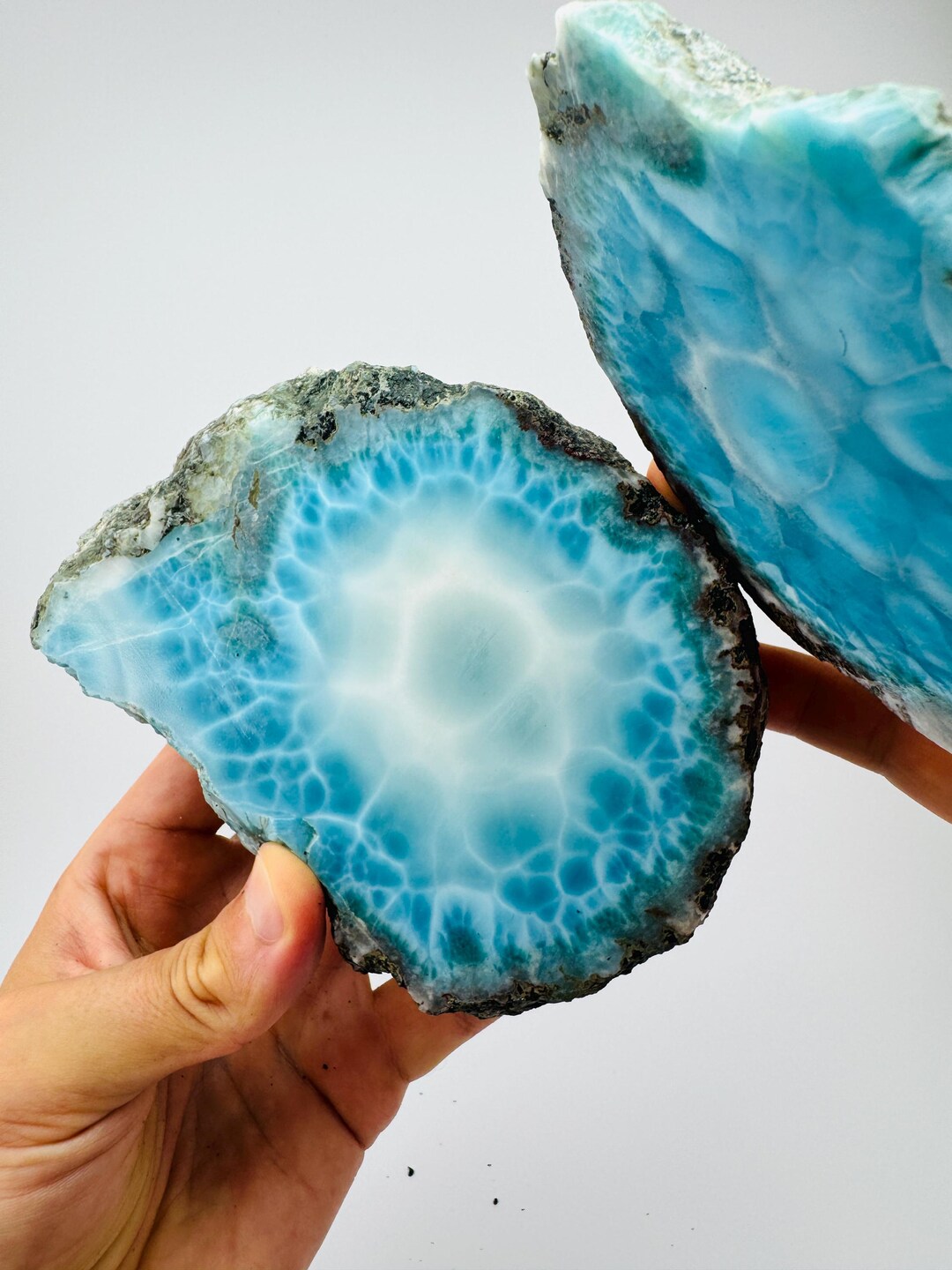 Superb Rare Super Blue Larimar Geode,fractal Larimar,aaa Larimar ...