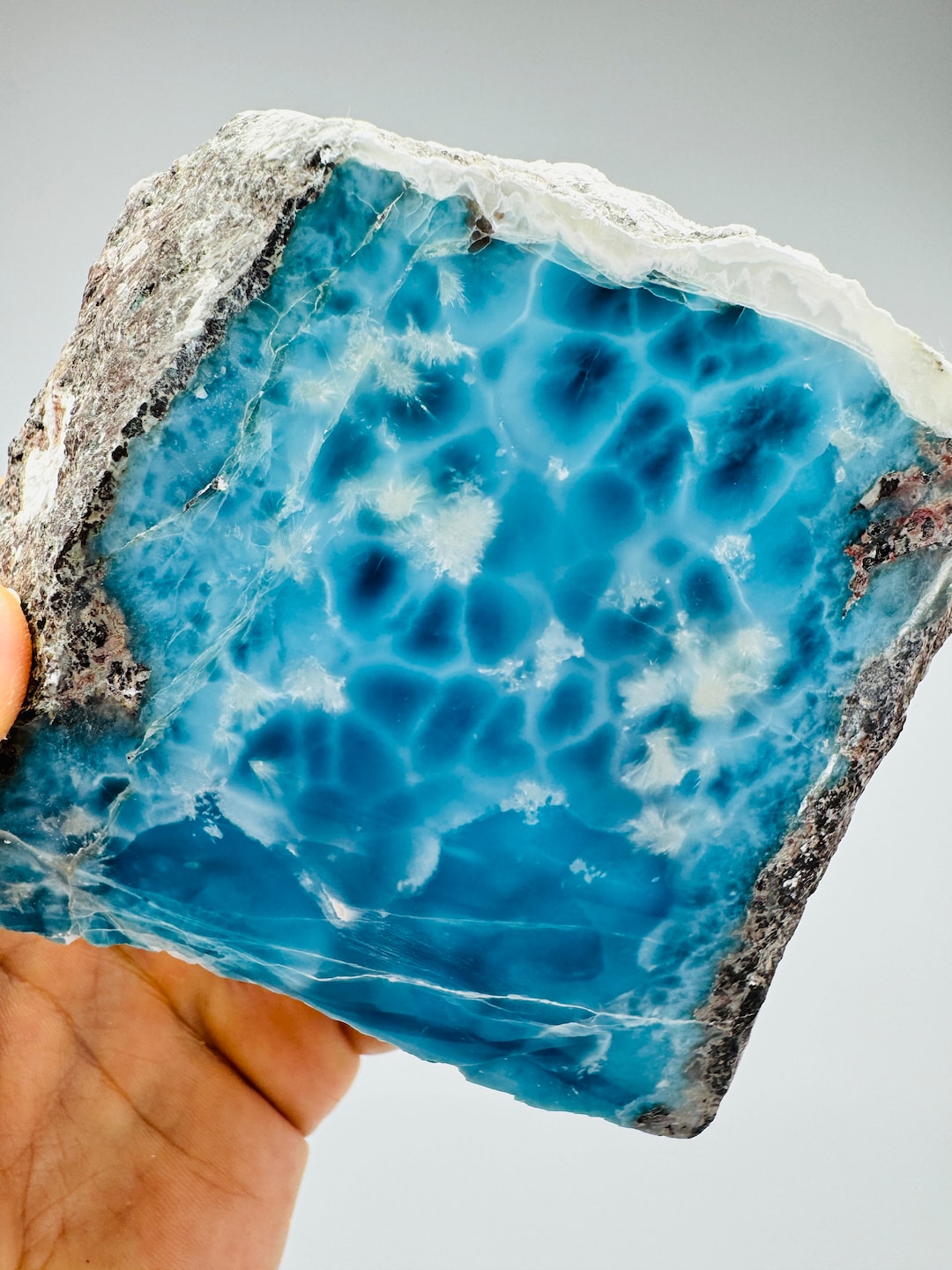 Amazing Super Blue Larimar Block Slab,raw Larimar,meditation Stone ...