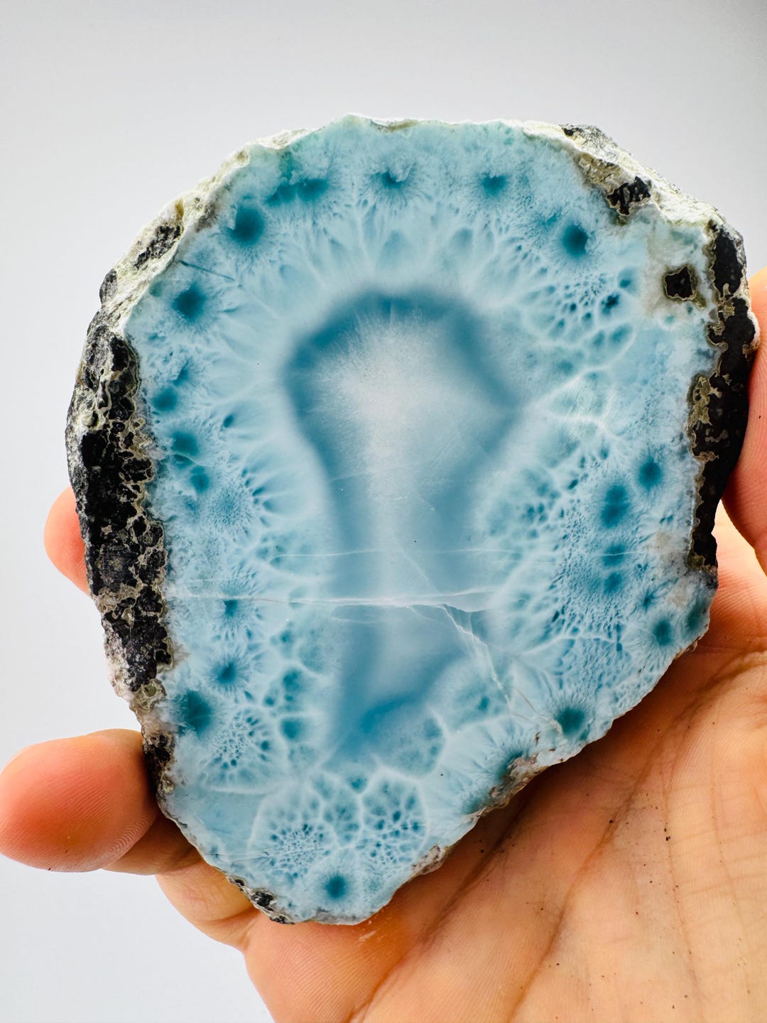 Rare Fractal Larimar Geode,fractal Larimar,aaa Larimar,meditation Stone ...