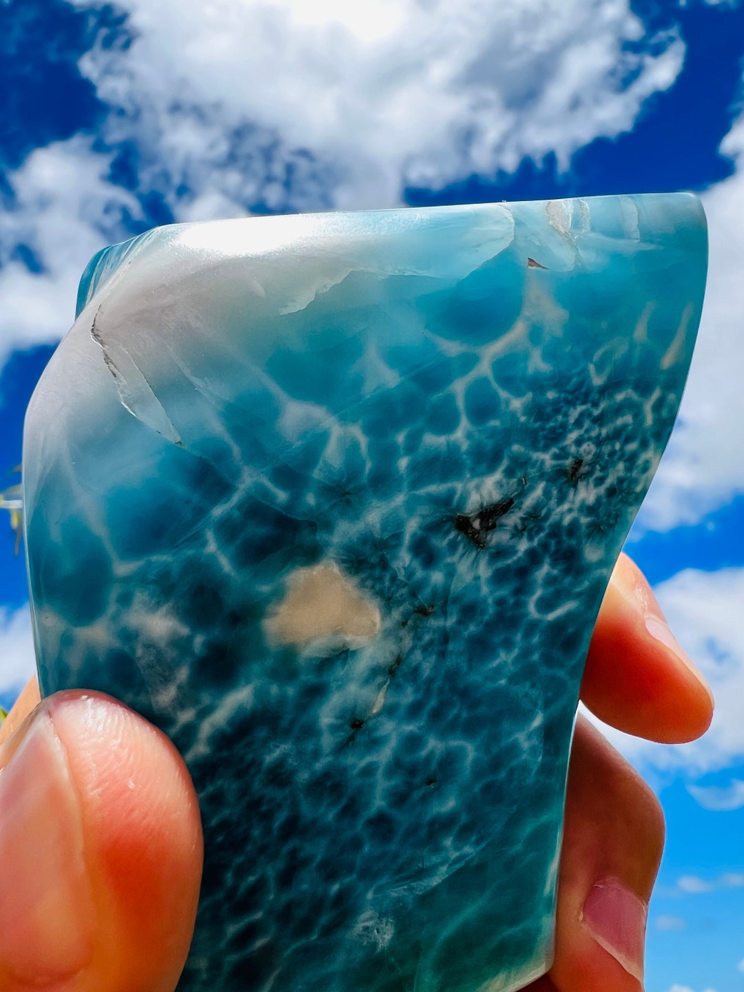 Amazing Larimar Freeform "a Piece of Atlantis",aaa Larimar,super Blue ...