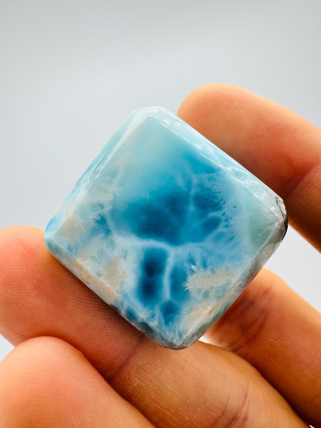 Magical Larimar Cube,super Blue Larimar,aaa Larimar,fractal Larimar,meditation Stone,natural ...