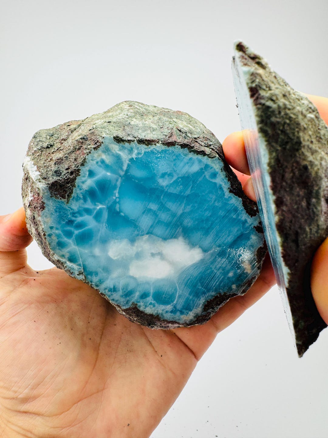 Amazing Rare Super Deep Blue Larimar Geode,fractal Larimar,aaa Larimar ...