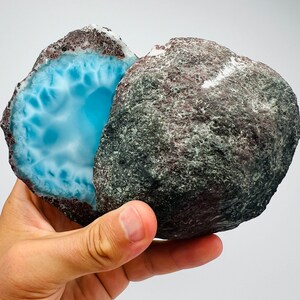 Big Rare Super Blue Larimar Geode,larimar Sphere,aaa Larimar,meditation ...