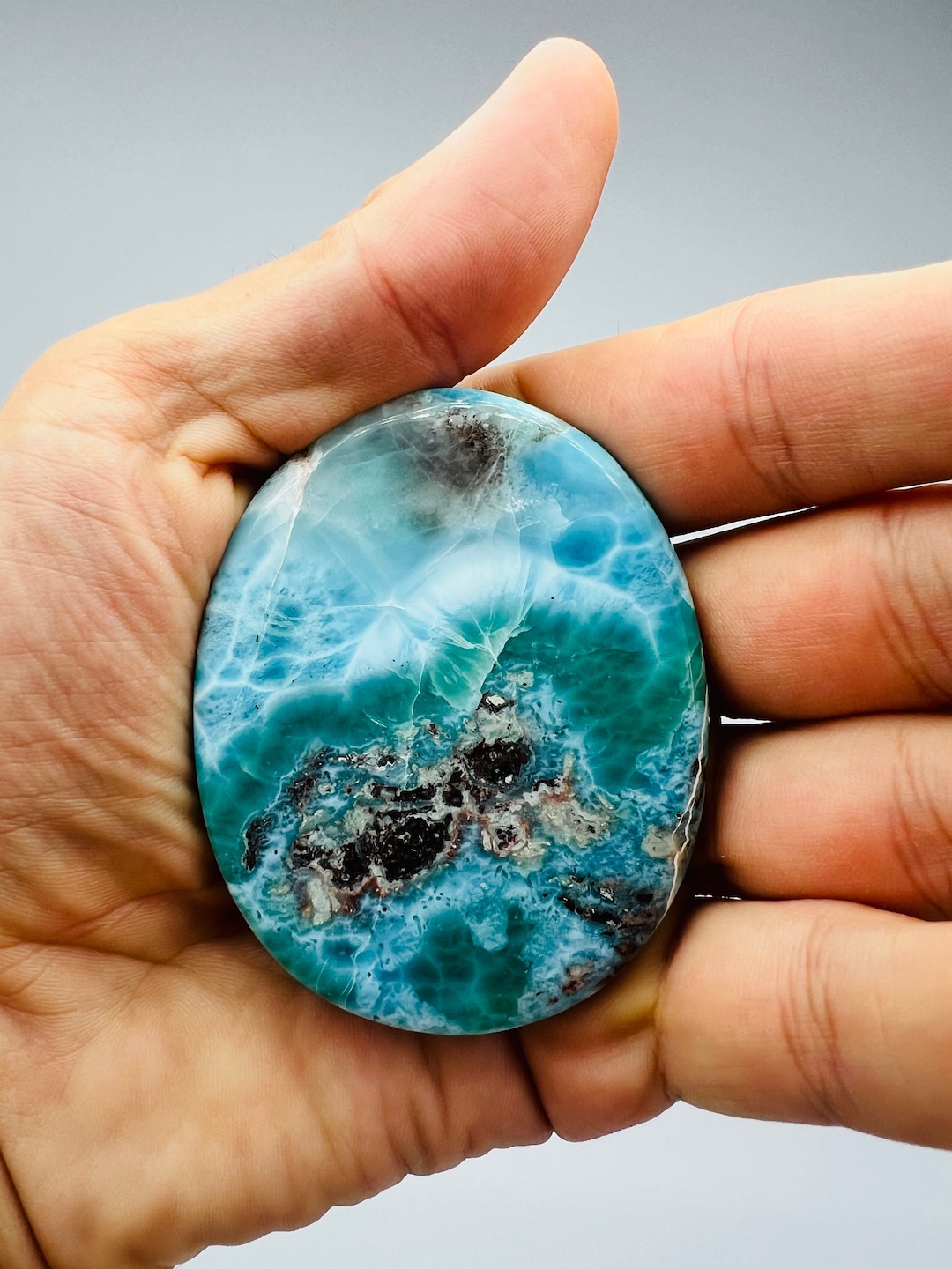 Beautiful Larimar Palm Stone,aaa Larimar,larimar Freeform,meditation ...