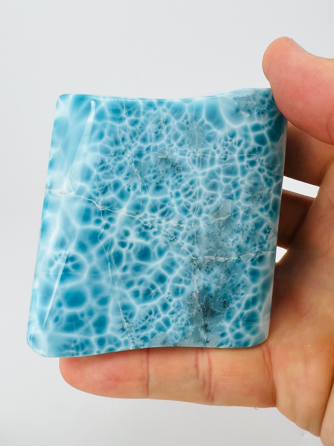 Beautiful Big Larimar Tube,aaa Larimar,super Blue Larimar,fractal ...