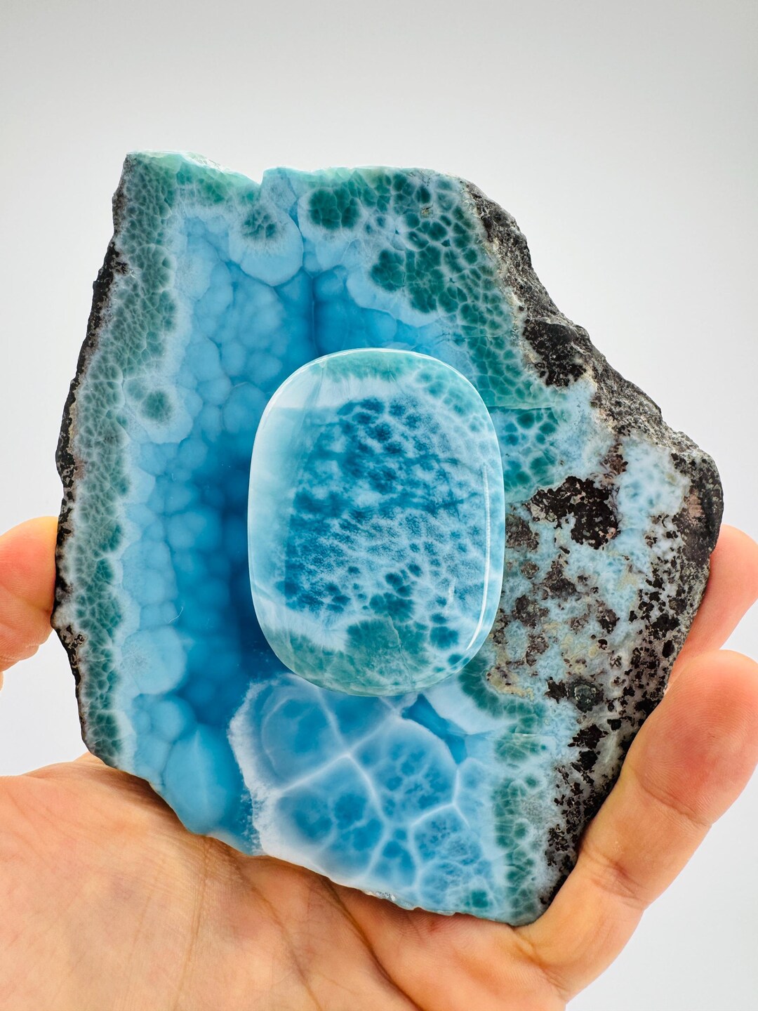 Super Blue Larimar Cabochon,aaa Larimar,palm Stone,larimar Jewelry ...