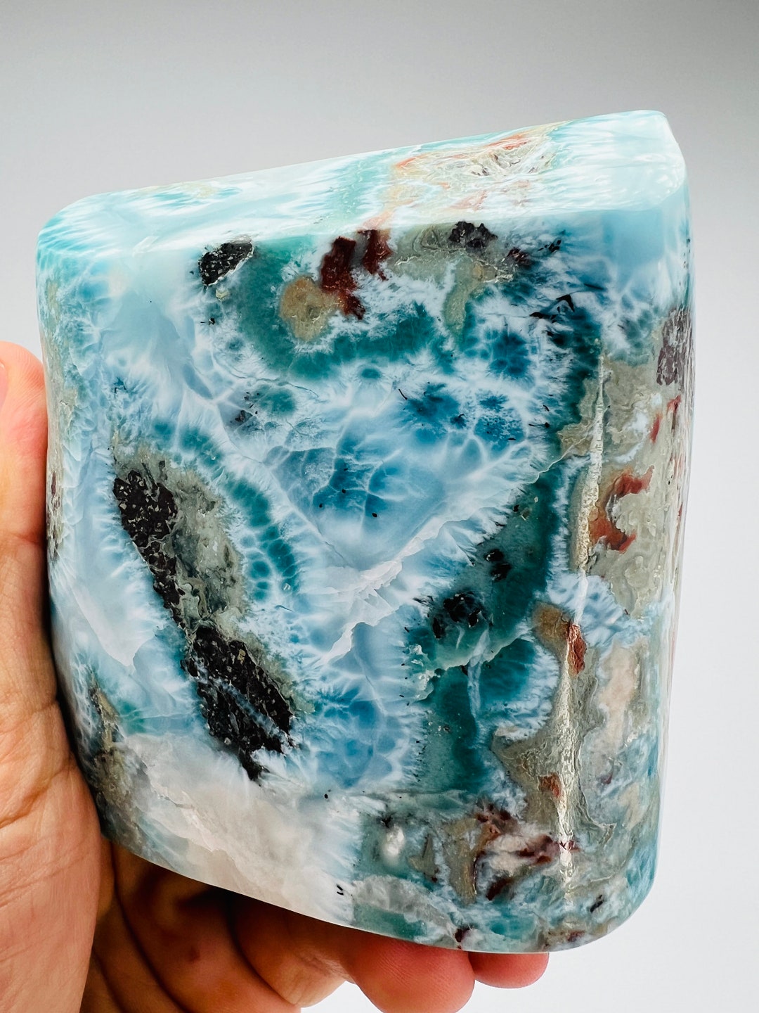 Huge Fascinating Larimar Tube,aaa Larimar,fractal Larimar,iron Larimar ...