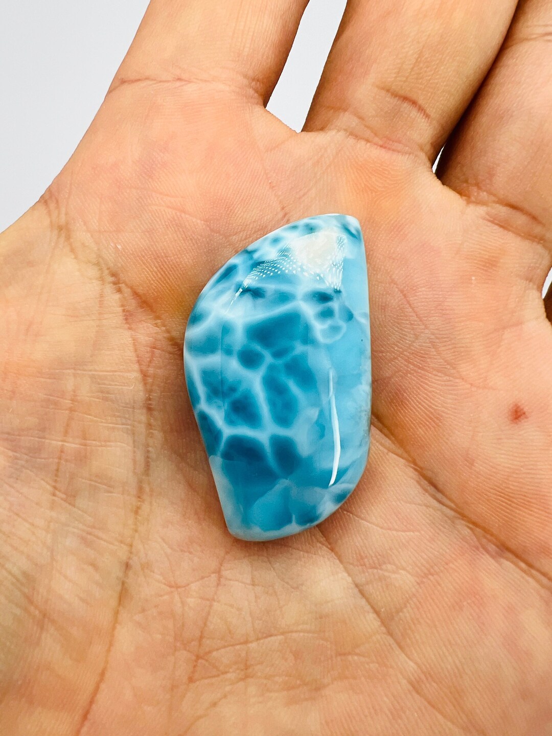 Spectacular Larimar Palm Stone,aaa Larimar,larimar Freeform,meditation ...