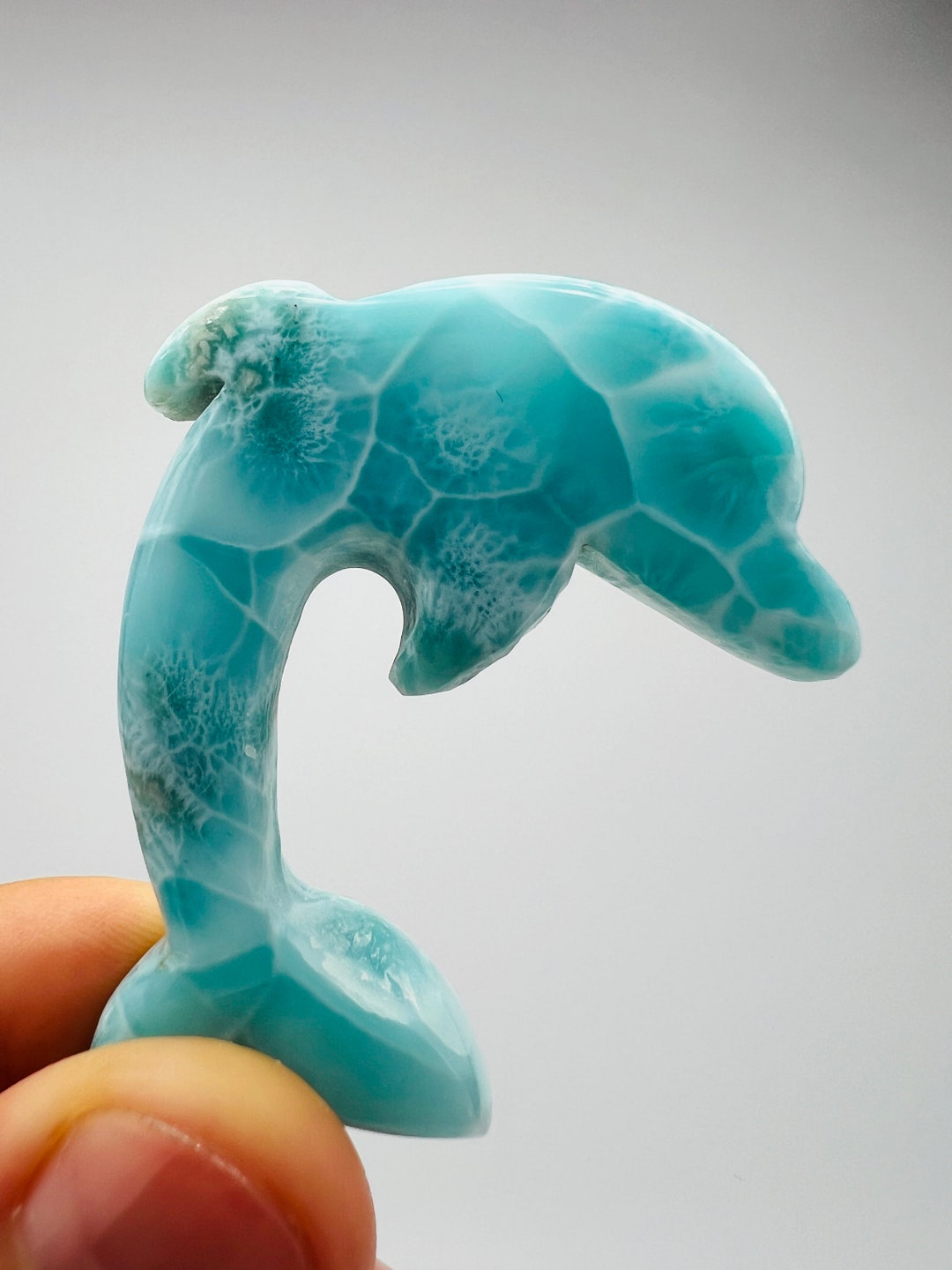 Larimar Dolphin,aaa Larimar,larimar Carving,healing Stone,crystal ...