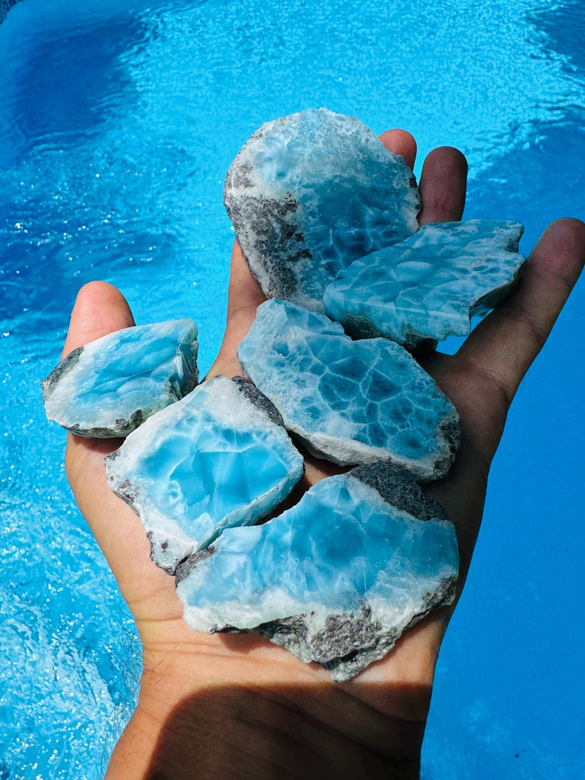 Larimar Wholesale: Raw Super Blue Larimar Slabs,aaa Larimar,natural ...