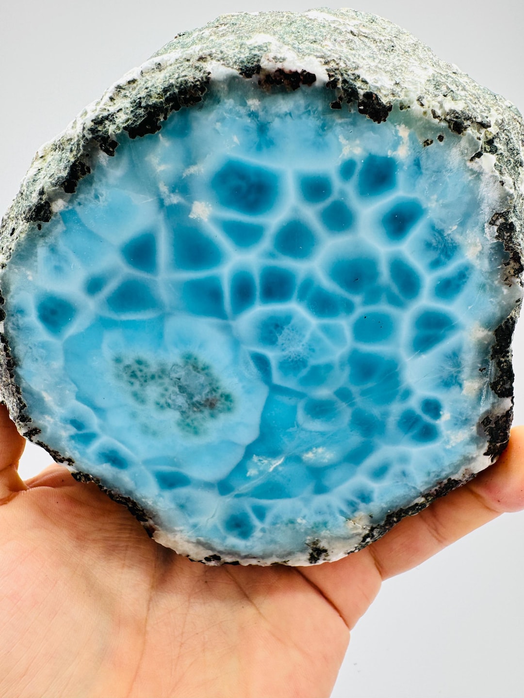 Spectacular "dolphin Island" Rare Super Blue Larimar Geode,aaa Larimar ...
