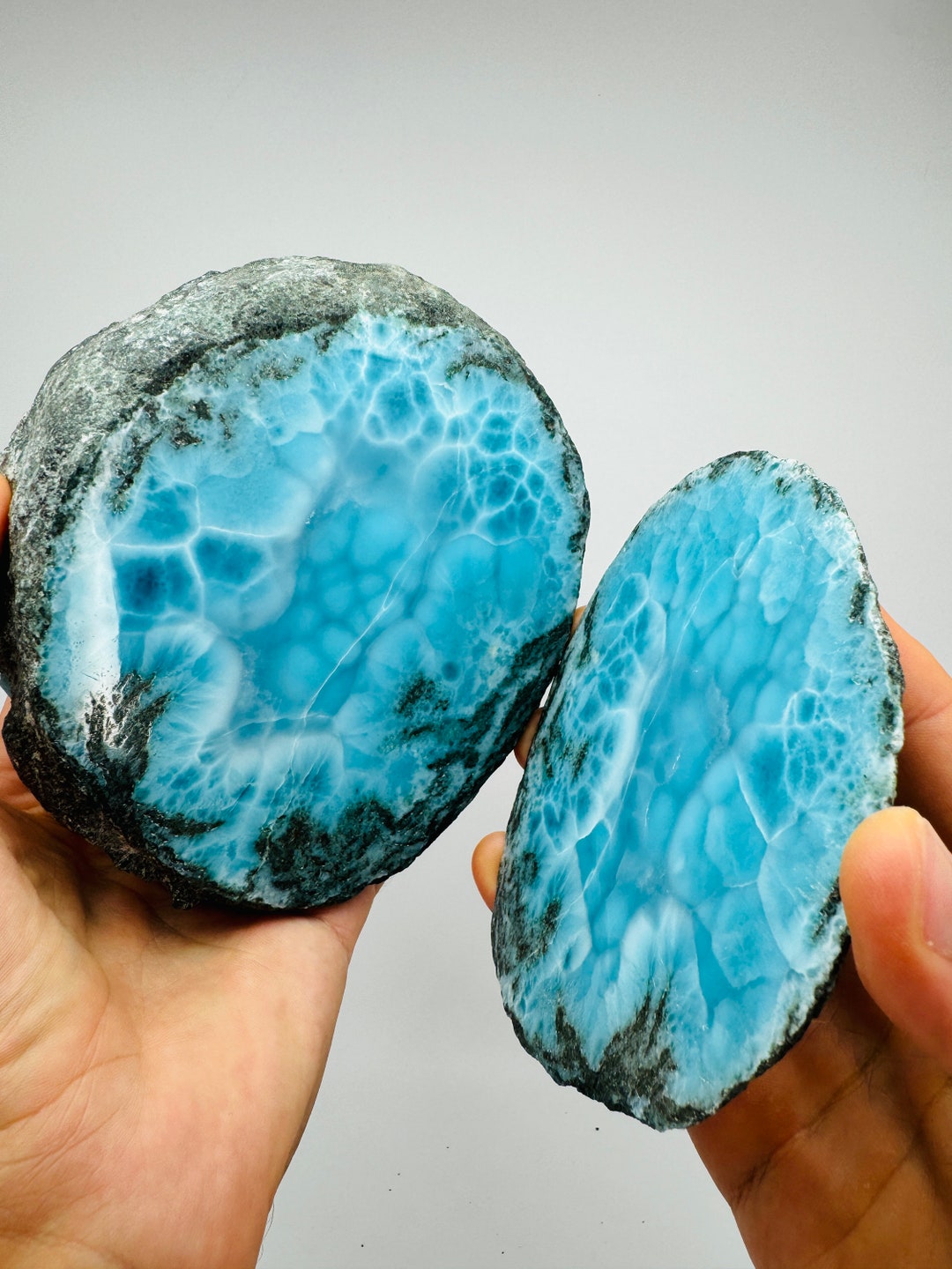 Big Rare Super Blue Larimar Geode,larimar Sphere,aaa Larimar,meditation ...