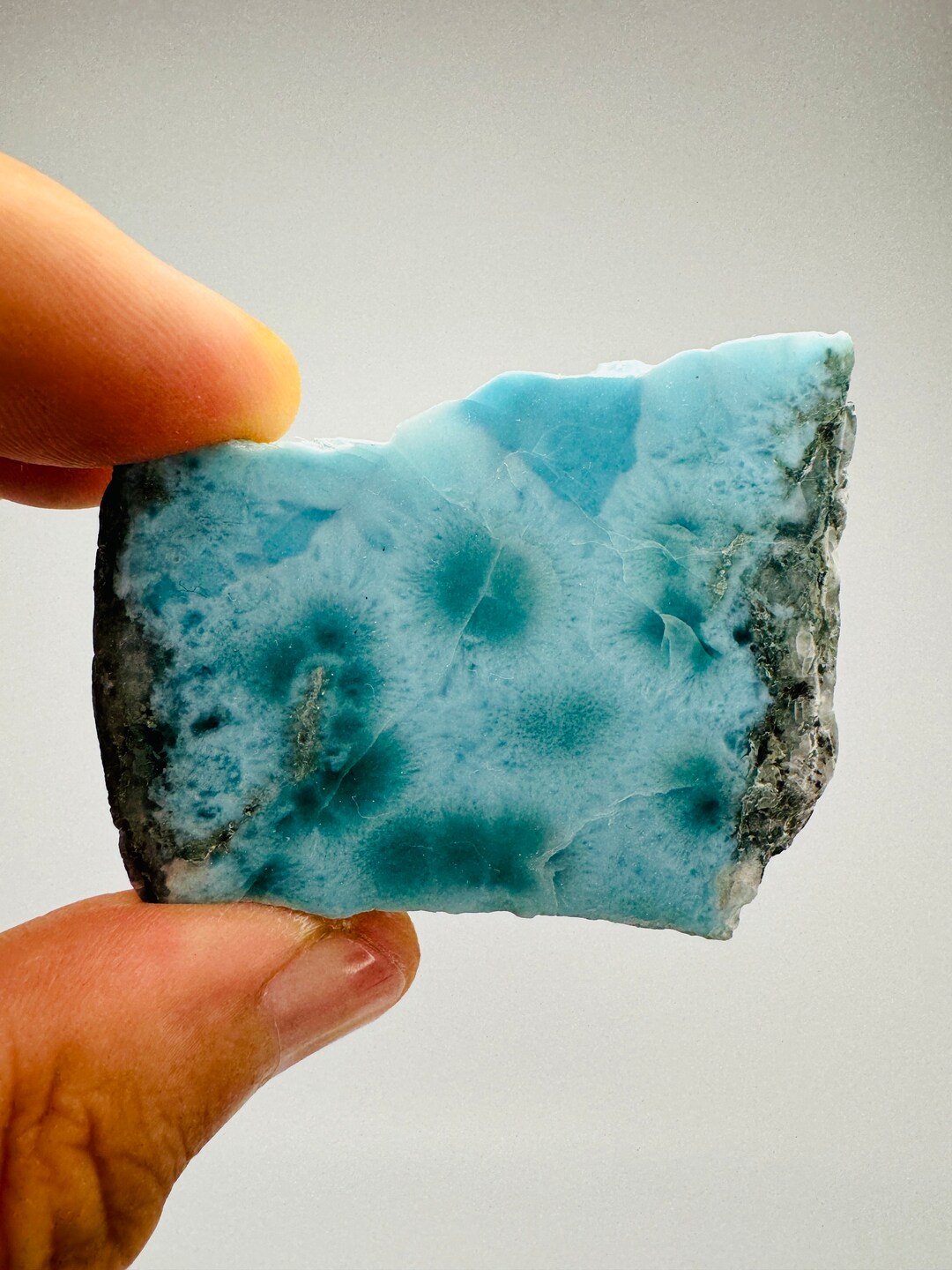 Beautiful Larimar Slab,aaa Larimar,meditation Stone,healing Stone,dominican Larimar,fractal ...