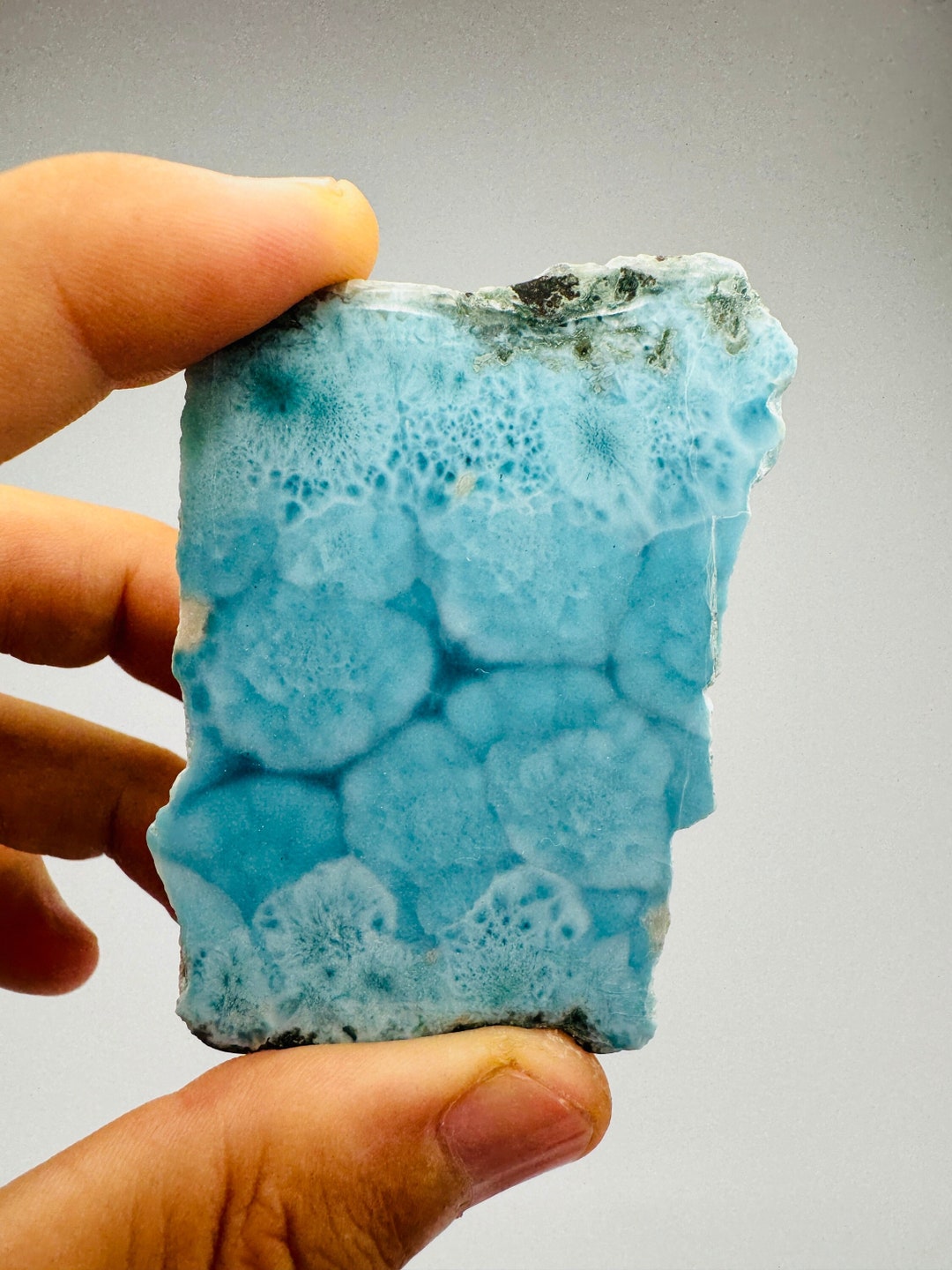 Beautiful Larimar Slab,aaa Larimar,meditation Stone,healing Stone,dominican Larimar,fractal ...