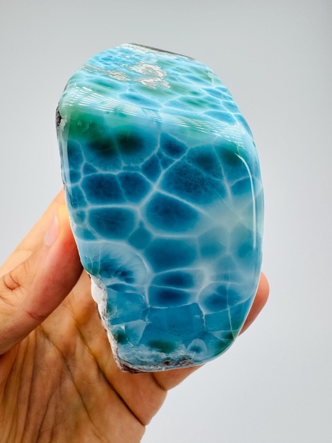 Raw Super Blue Larimar Slab - Two Sides Cut,aaa Larimar,fractal Larimar,raw Larimar,meditation ...