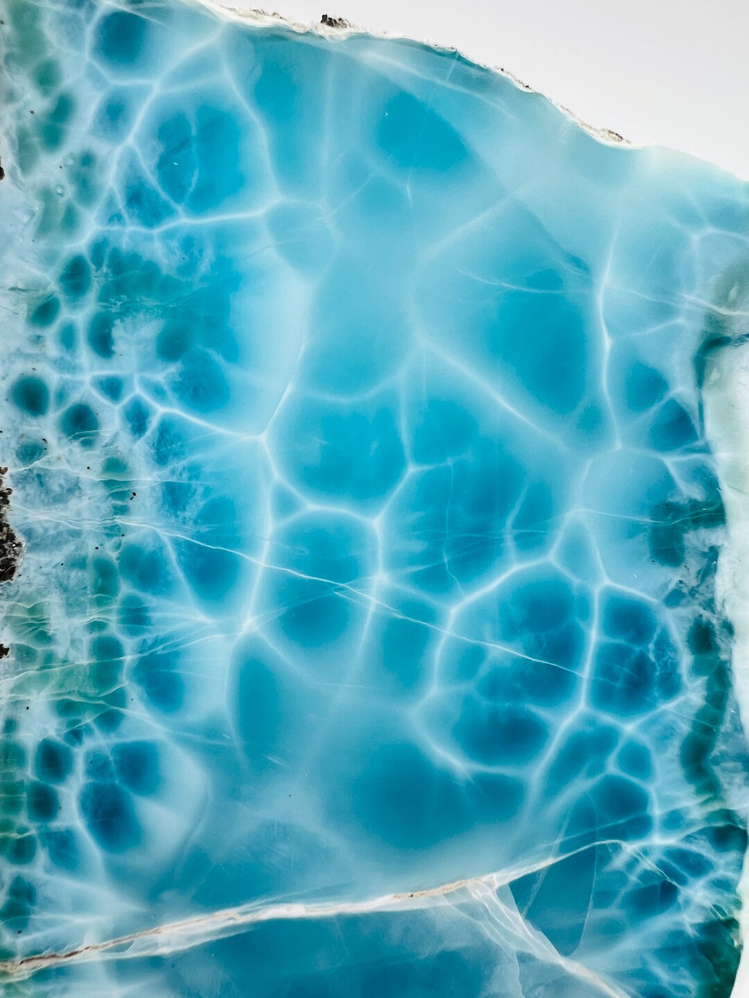 Magnificent Super Blue Larimar Slab With Copperaaa - Etsy