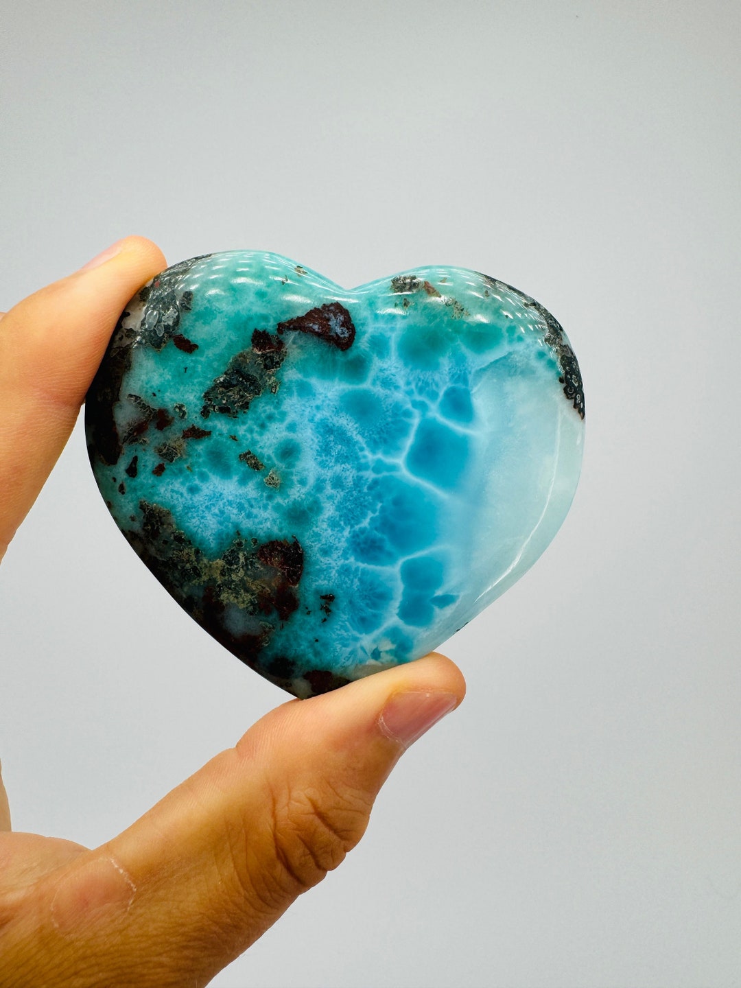 Larimar Red Iron Heart,fractal Larimar,aaa Larimar,iron Larimar,larimar ...