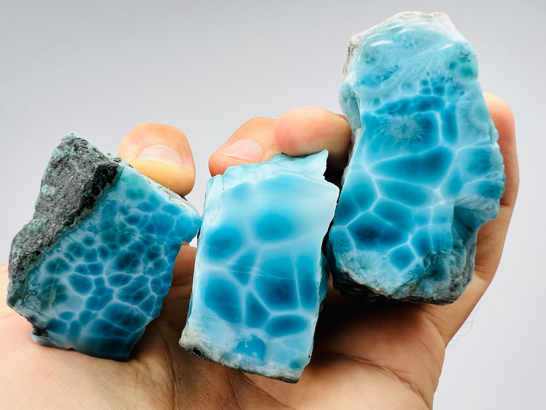 Amazing Larimar Slabs - L,AAA Larimar,super Blue Larimar,raw Larimar ...