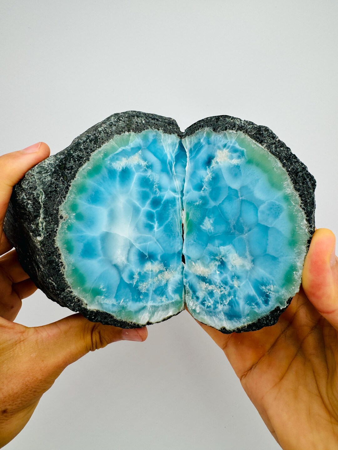 Rare Super Blue Larimar Geode,aaa Larimar,meditation Stone,natural ...