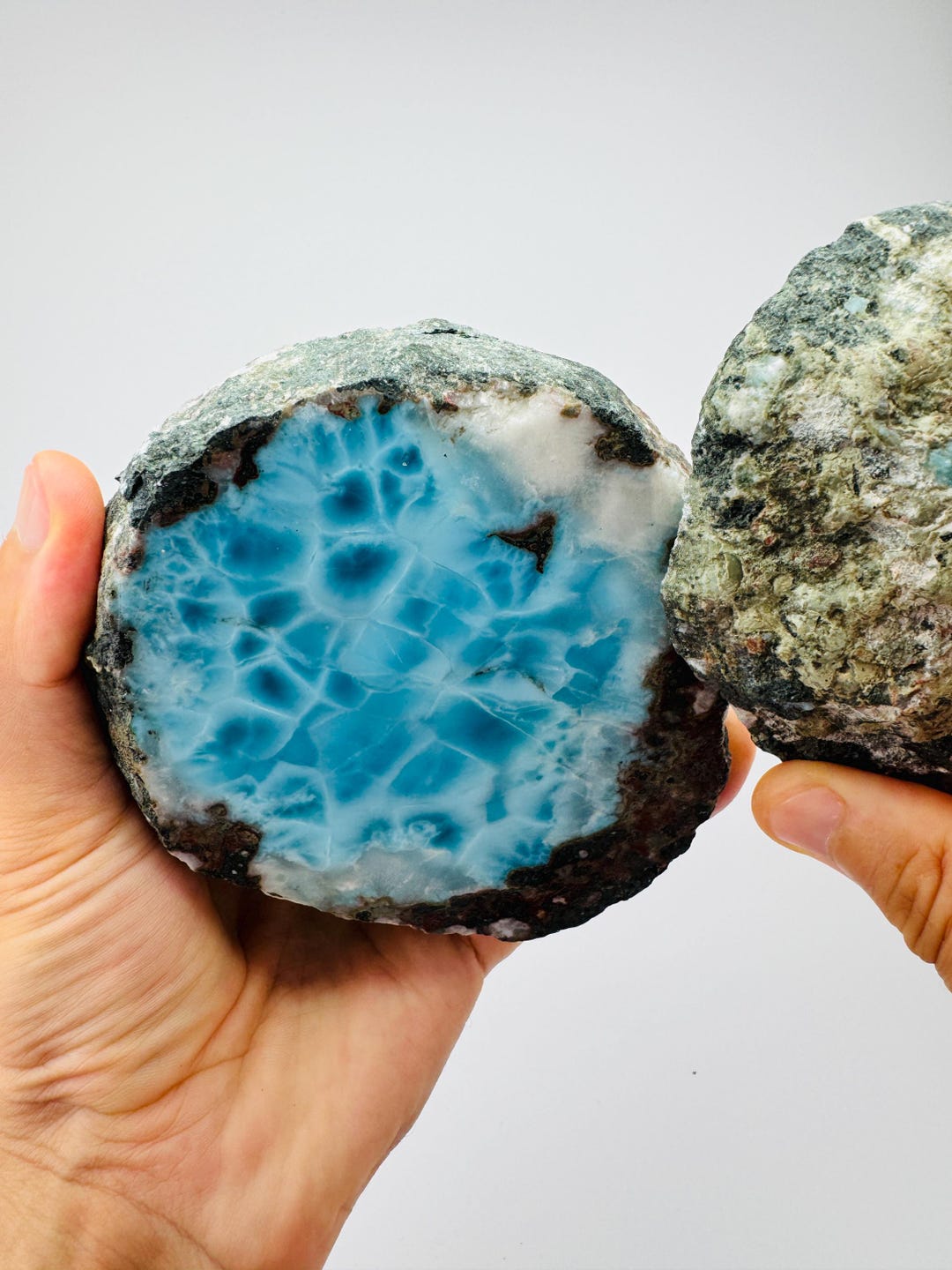 Spectacular Rare Super Blue Larimar Geode,fractal Larimar,aaa Larimar ...