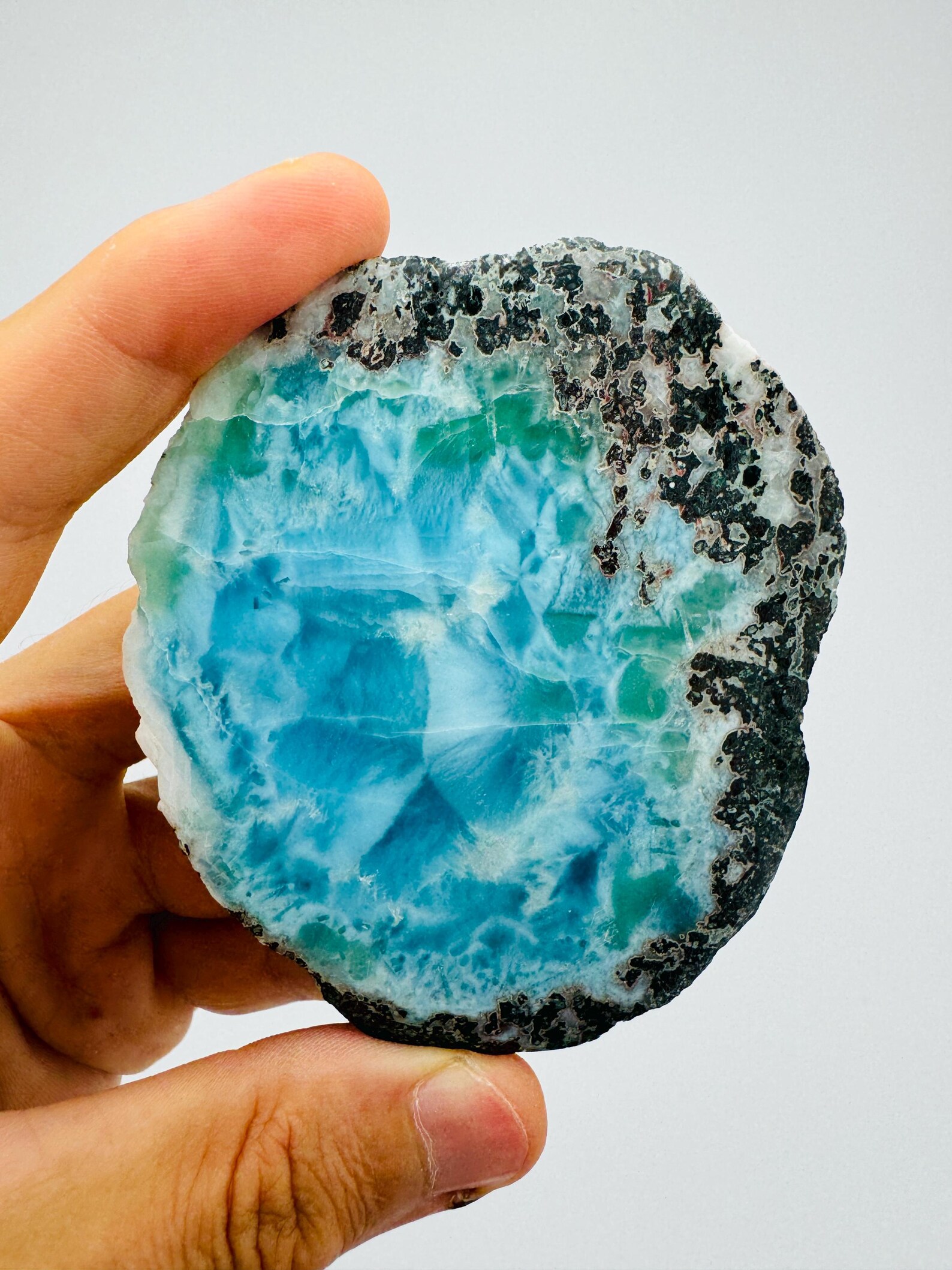 Rare Super Blue Larimar Geode,larimar Sphere,aaa Larimar,meditation ...