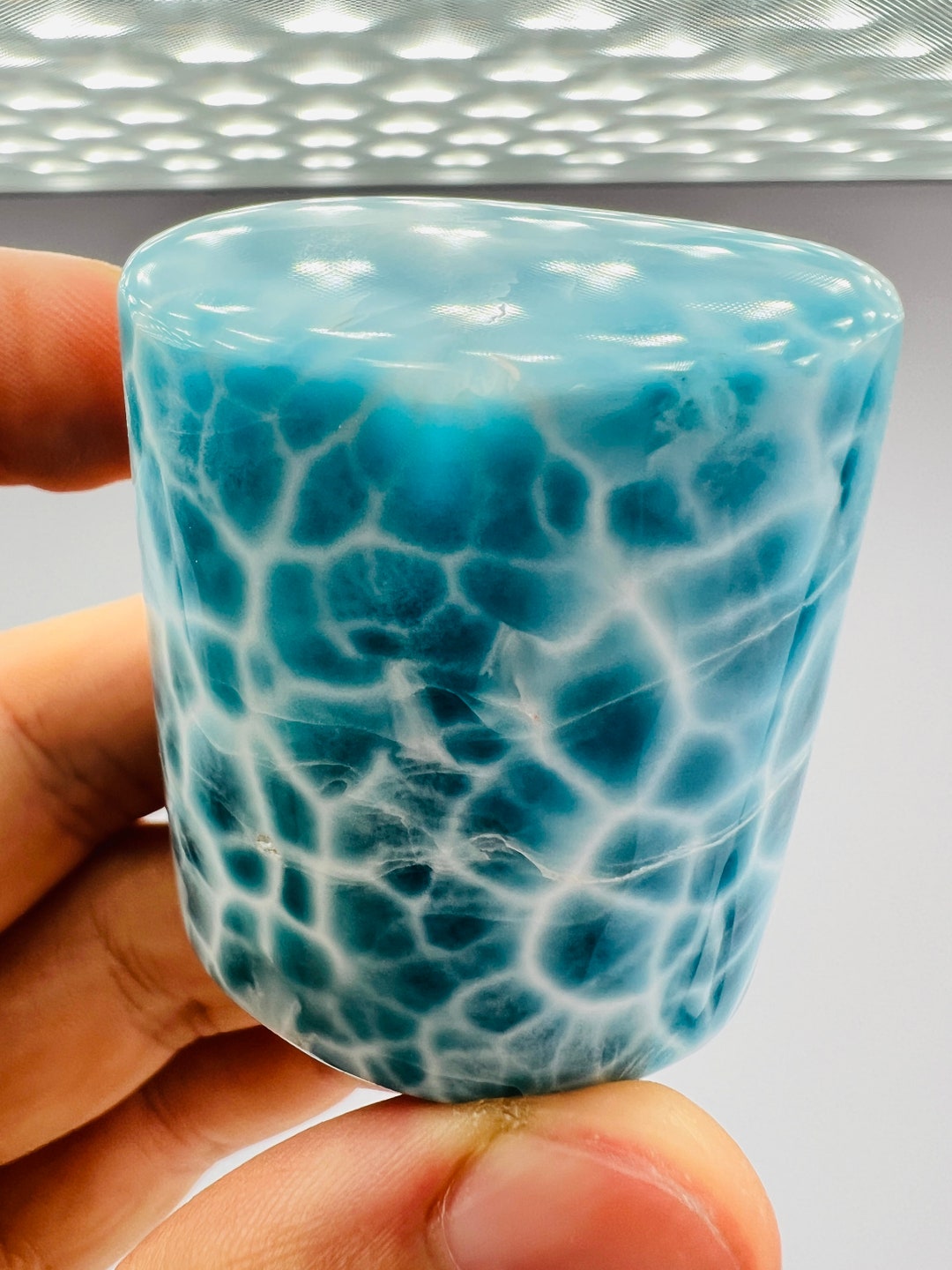 Amazing Super Blue Larimar Tube,aaa Larimar,meditation Stone,palm Stone ...