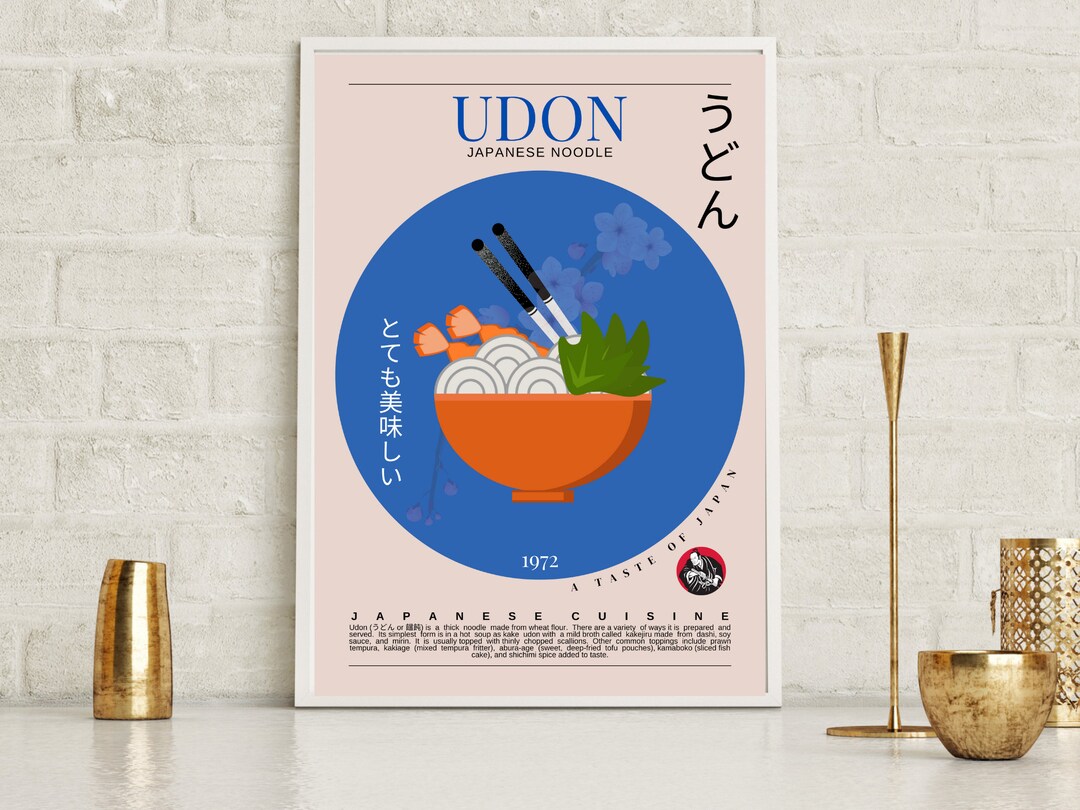 Udon Poster Retro Style Japanese Vintage Food Wall Art - Etsy