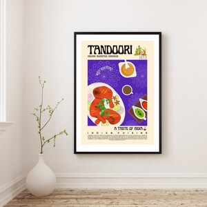 Tandoori Poster Retro Style Indian Cuisine Wall Art Indian - Etsy