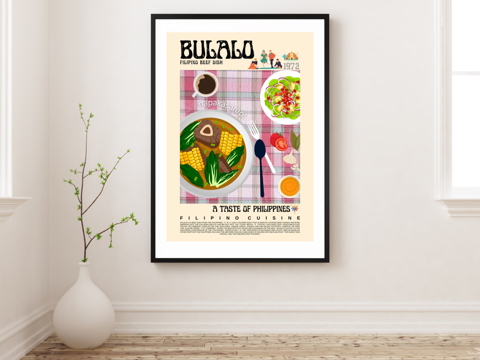 Bulalo Poster Retro Style, Filipino Cuisine Wall Art, Vintage ...