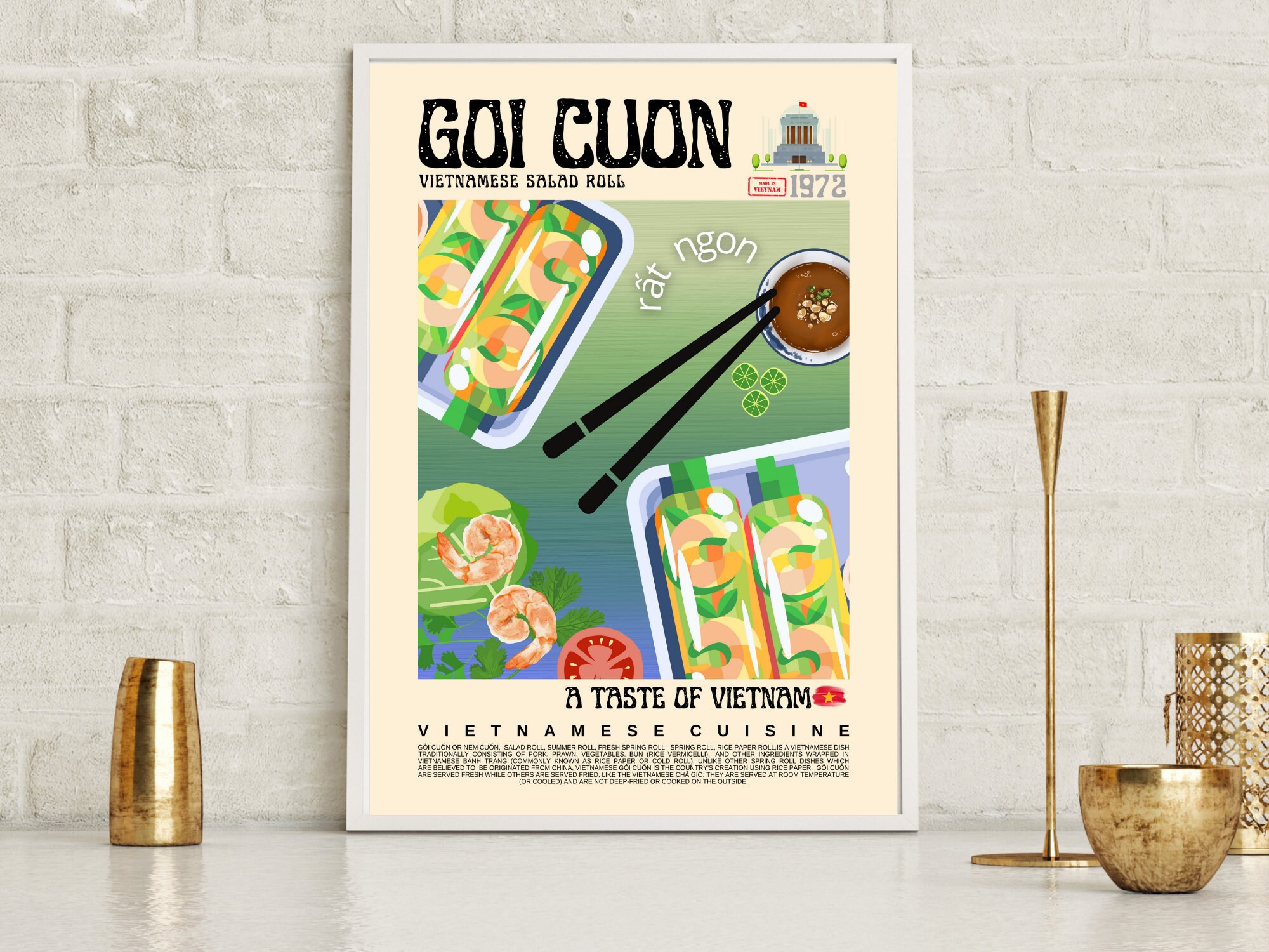 Goi Cuon Retro Style Poster Vietnam Food Wall Art Vietnamese - Etsy