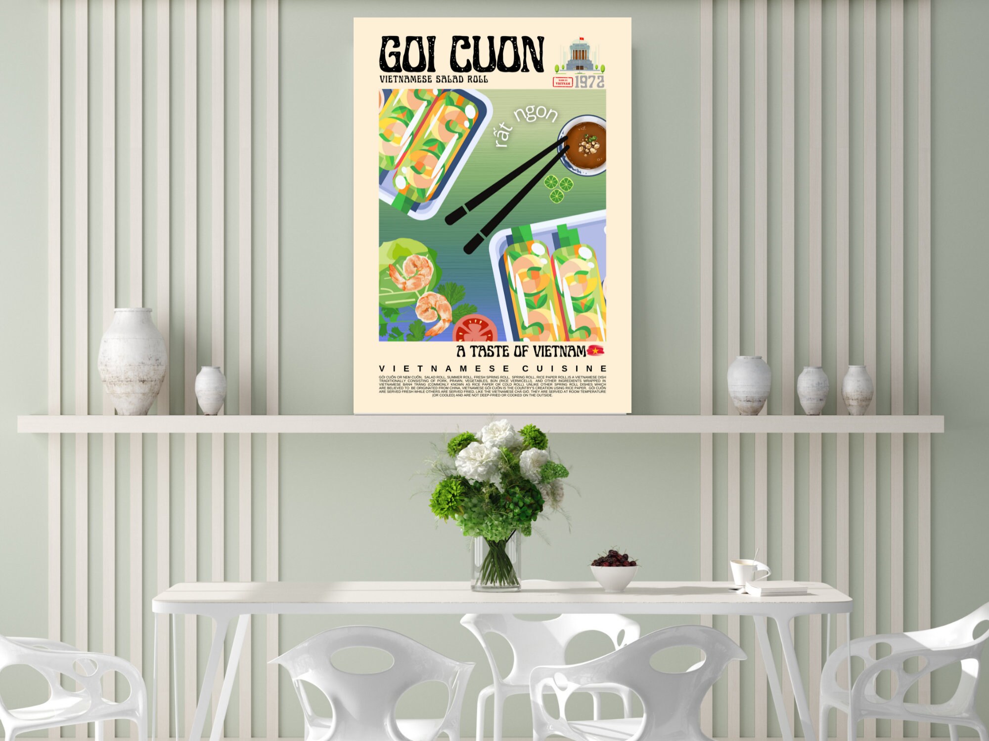 Goi Cuon Retro Style Poster Vietnam Food Wall Art Vietnamese - Etsy