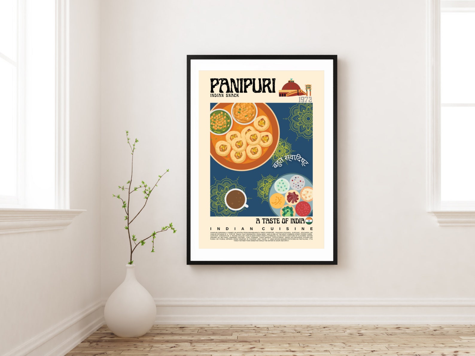 Panipuri Poster Retro Style Indian Cuisine Wall Art Indian - Etsy
