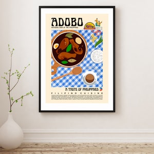 Adobo Poster Retro Style, Filipino Cuisine Wall Art, Vintage ...