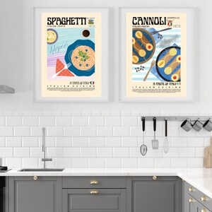 Cannoli Poster Vintage Style, Italian Pastry Cuisine Wall Art, Modern ...