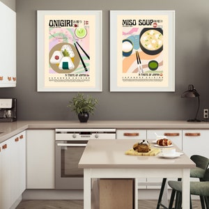 Onigiri Poster Retro Style, Japanese Food Wall Art, Japan Cuisine ...