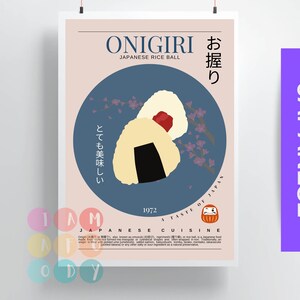 Onigiri Poster Retro Style Japanese Vintage Food Wall Art - Etsy
