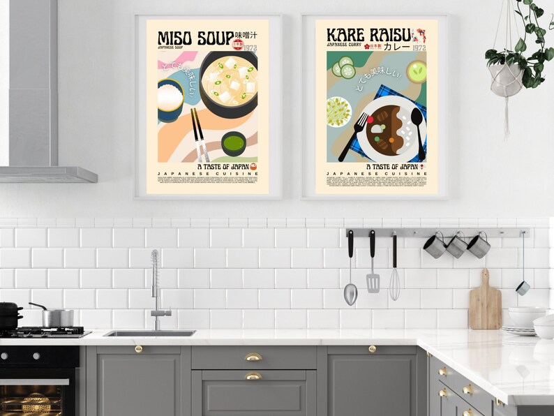 Japanese Food Wall Art, Miso Soup Poster Vintage Style, Japanese ...
