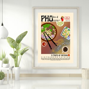 Pho Poster Vintage Style Vietnam Food Wall Art Vietnam - Etsy