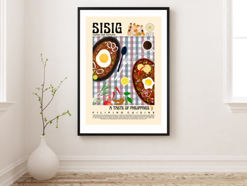 Sisig Poster Retro Style, Filipino Cuisine Wall Art, Vintage ...