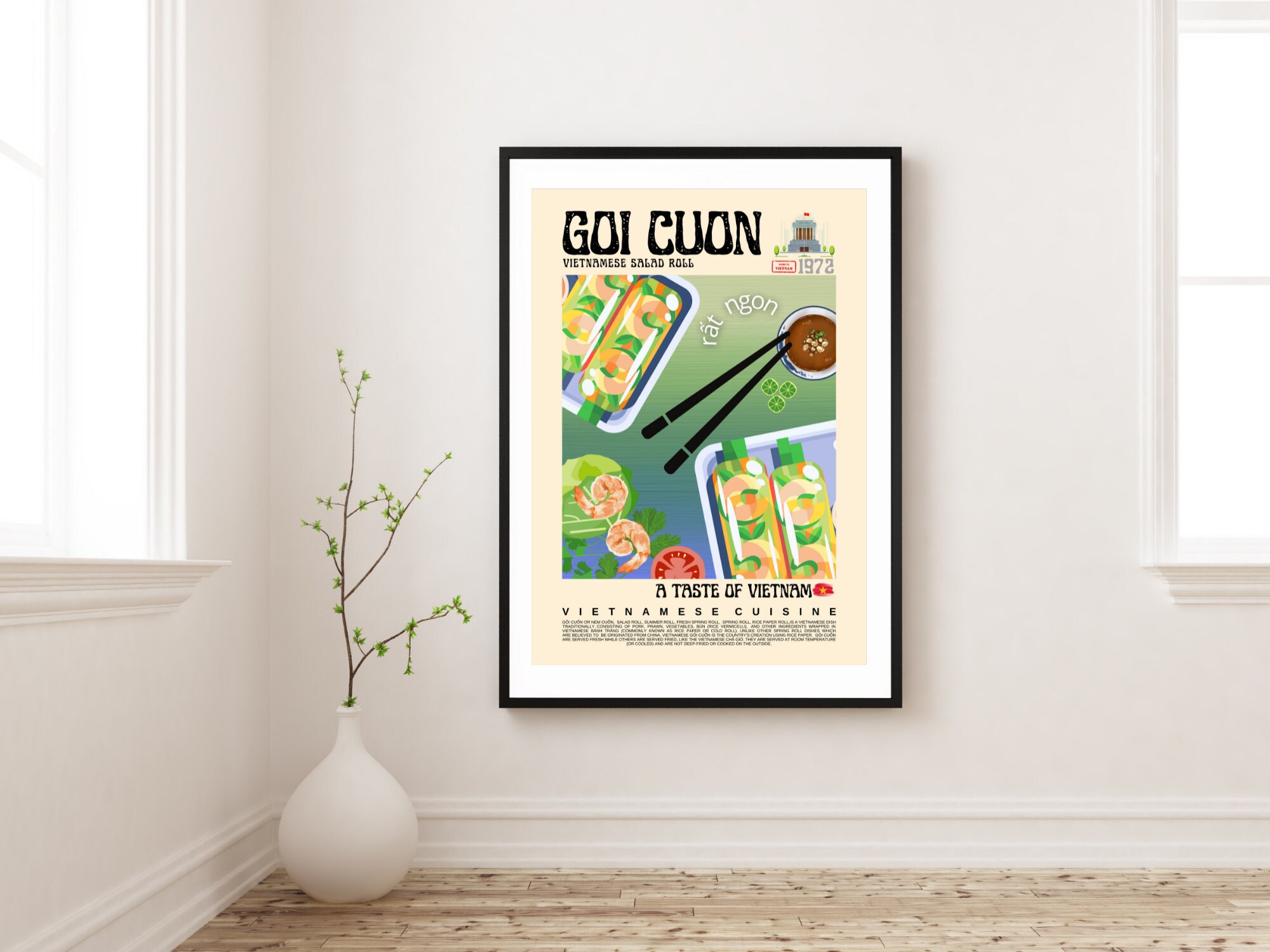 Goi Cuon Retro Style Poster Vietnam Food Wall Art Vietnamese - Etsy