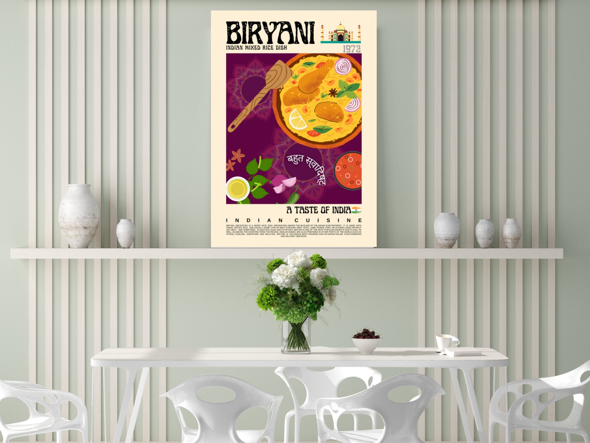 Biryani Poster Retro Style Indian Cuisine Wall Art Indian - Etsy