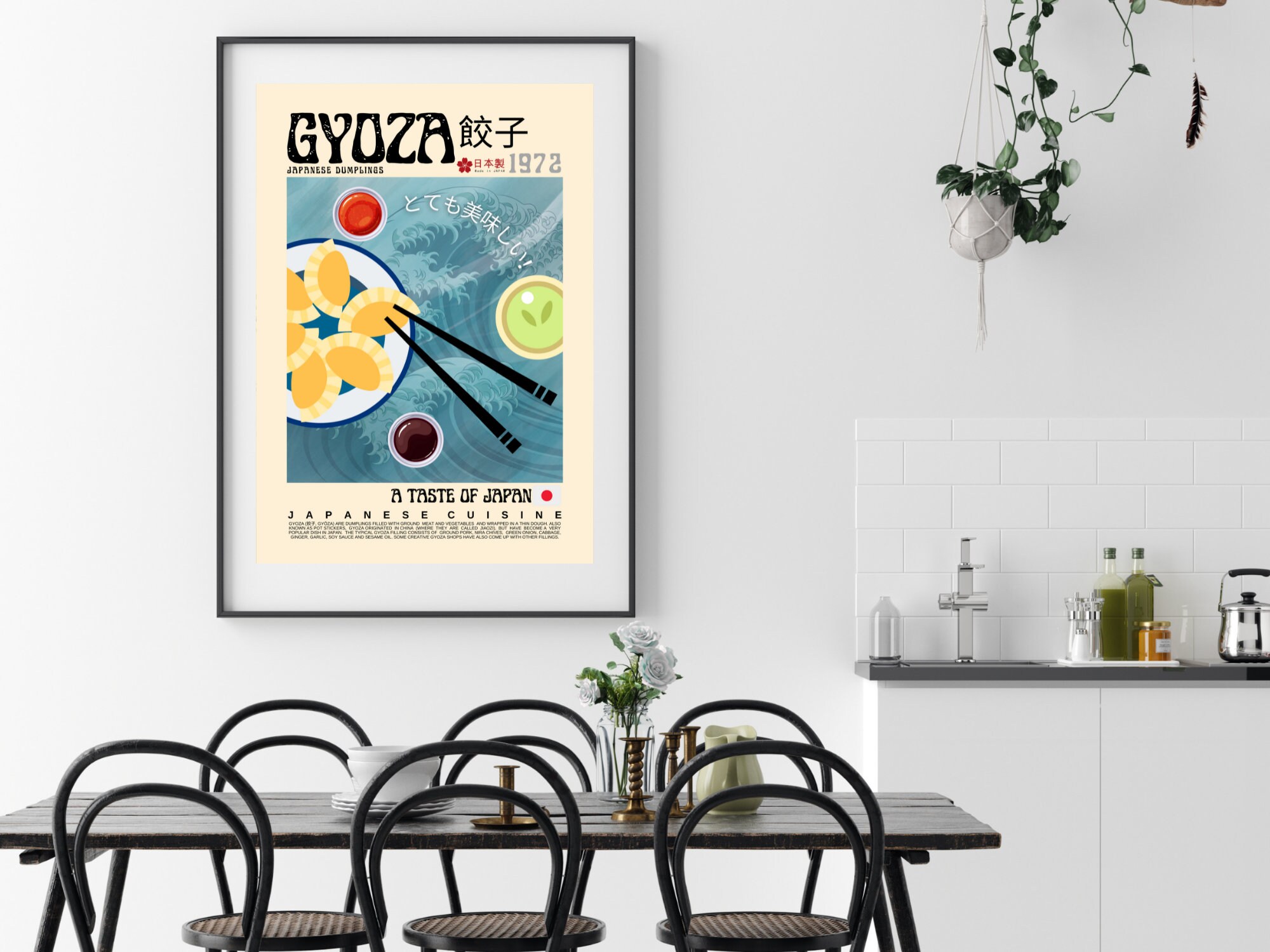 Gyoza Poster Vintage Feel Japanese Retro Food Wall Art - Etsy