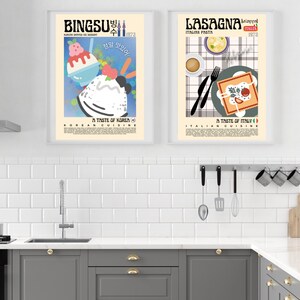 Bingsu Poster Vintage Style, Korean Food Vintage Wall Art, Korean ...