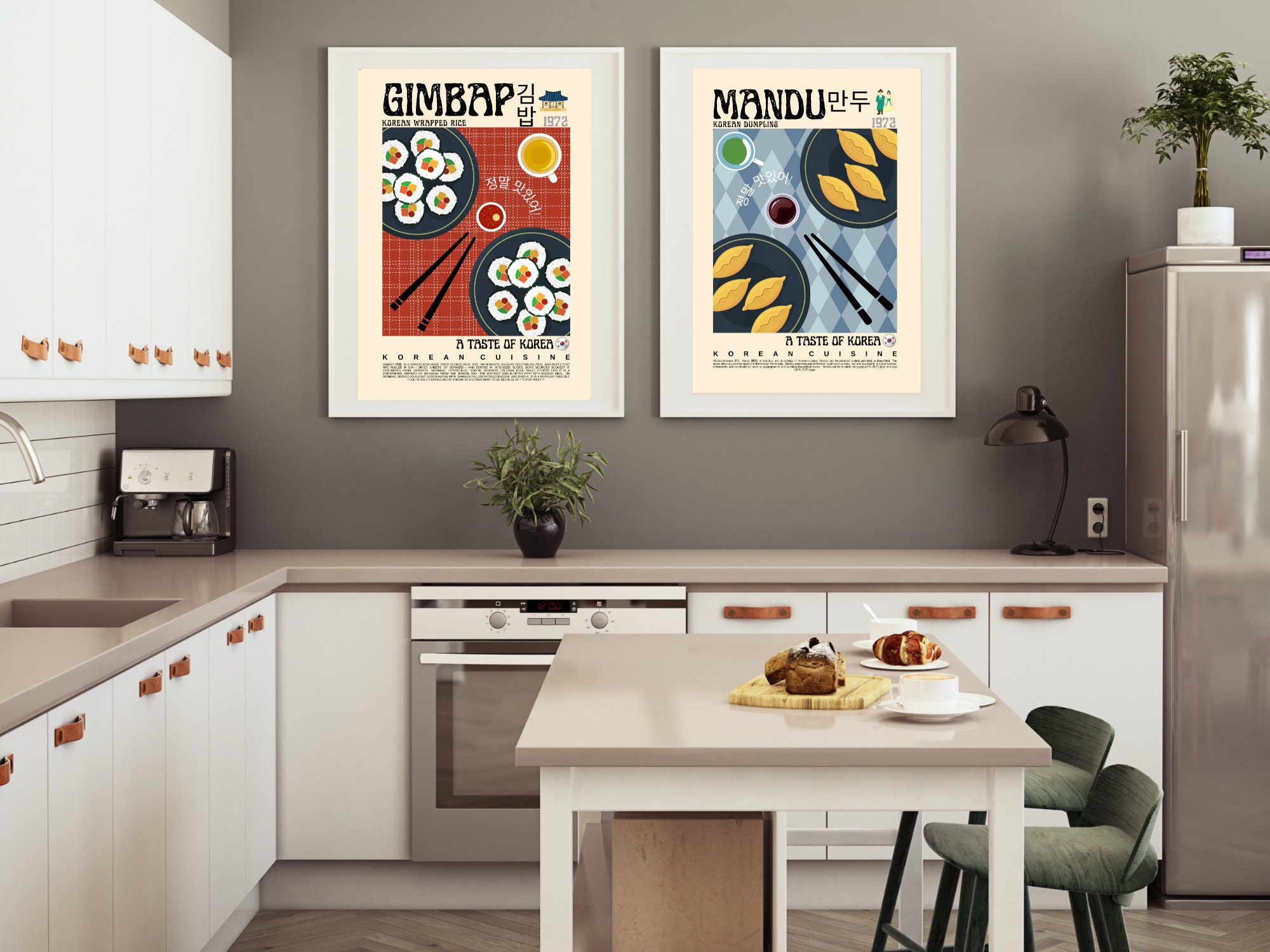 Gimbap Poster Retro Style, Korean Food Vintage Wall Art, Korean Cuisine ...